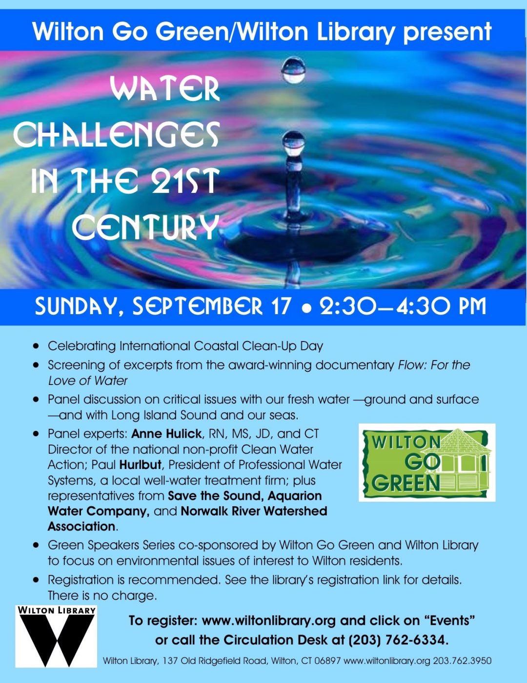 WGGWaterChallenges Program Flyer v8.28.17 - Norwalk River Watershed ...